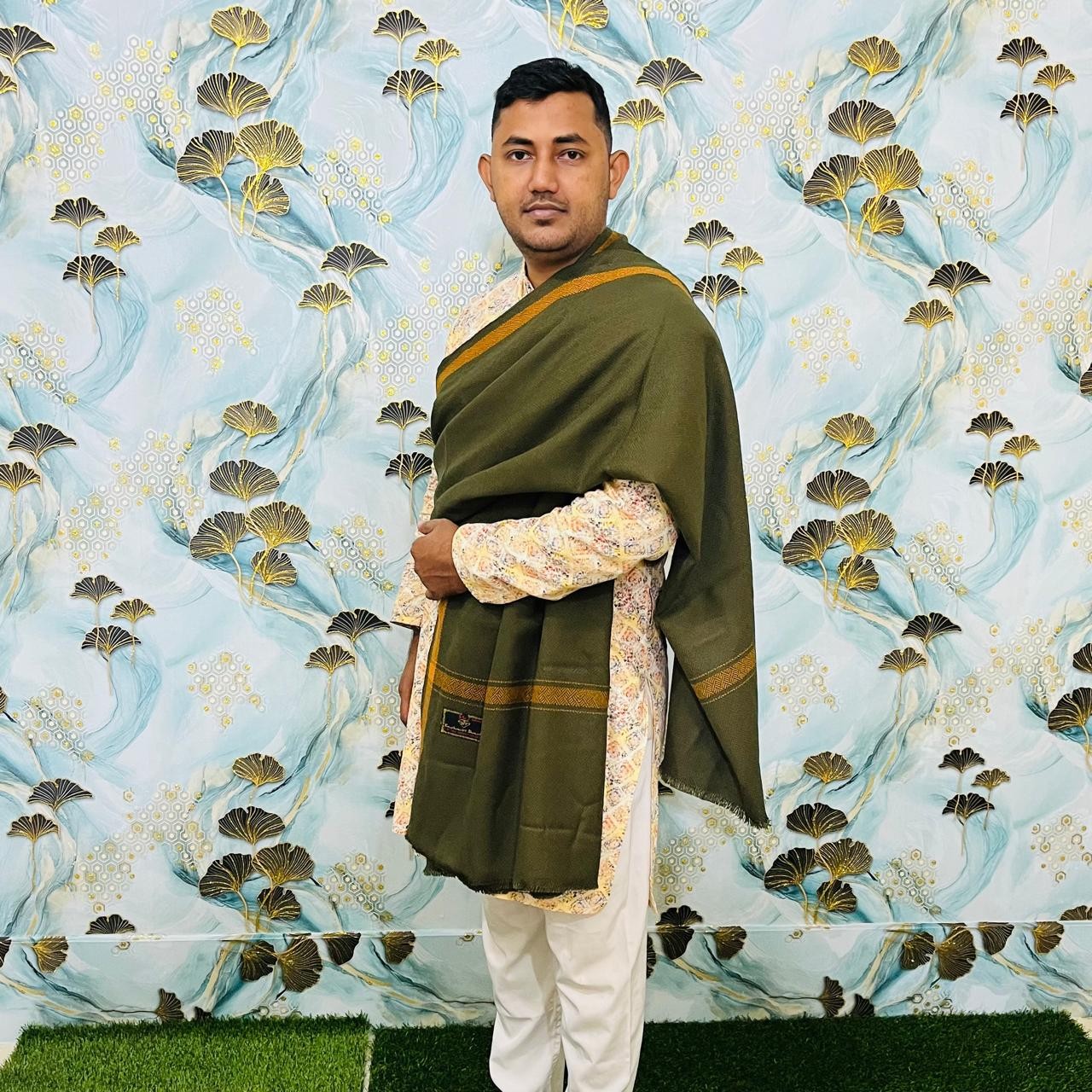 Orginal Woole chador/shawls for MEN--big size(olive) || 1196